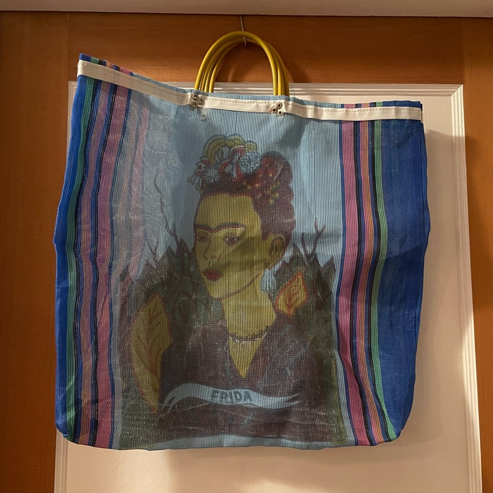 Frida Kahlo Mexican Recycled Plastic Mesh Tote Bag - Gem